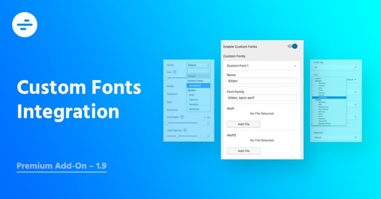 Custom Fonts Integration - Page Builder Framework