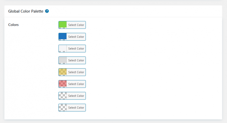 Global Color Palette Page Builder Framework