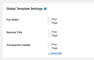Global Template Settings - Page Builder Framework