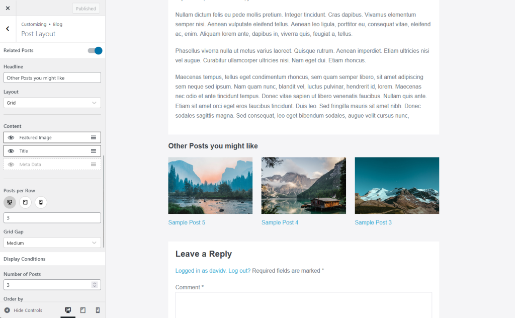Related Posts Feature - Page Builder Framework