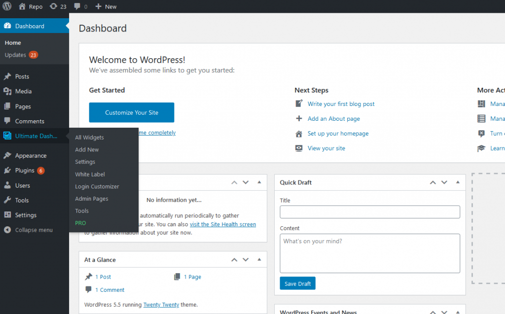 How To Customize The Wordpress Dashboard Page Builder Framework