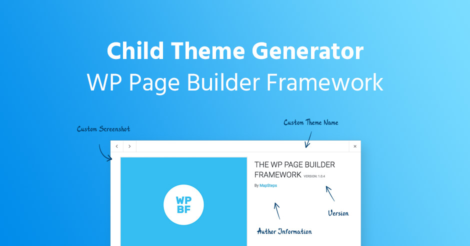 Child Theme Generator - Page Builder Framework